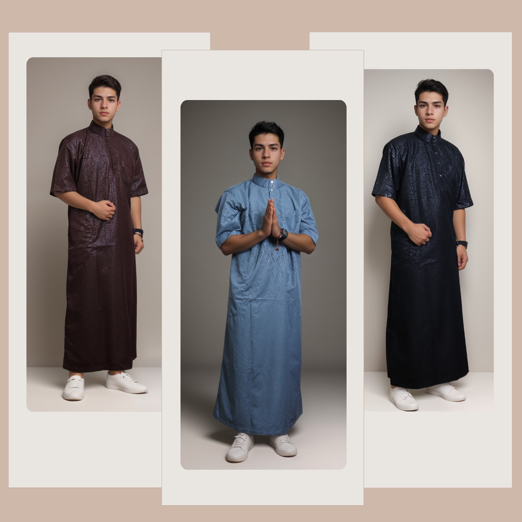 Jual Gamis Pria Jubah Pria Lengan Pendek Bahan Adem Best Way Premium ...