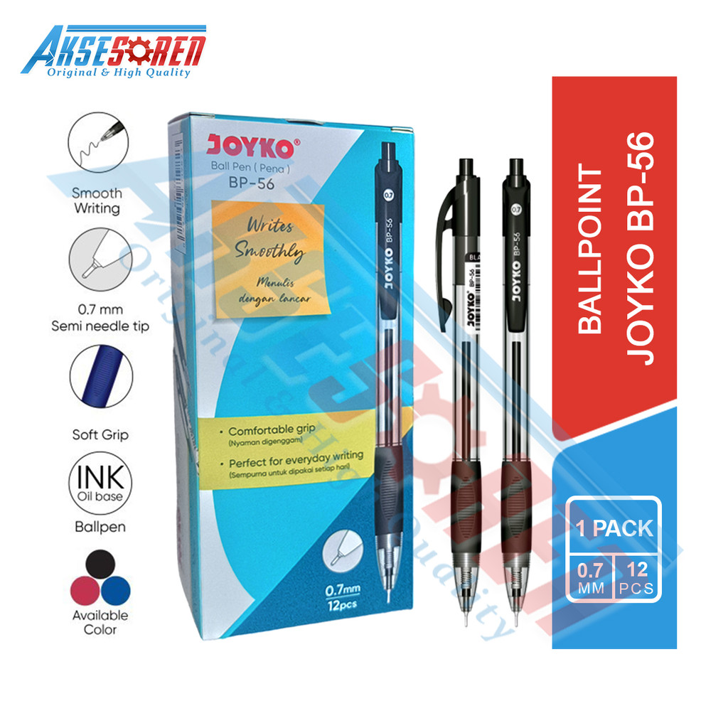 Jual Aksesoren Pulpen Joyko BP-56 [1 Pack/12 Pcs] / Ballpoint Pena 1 ...