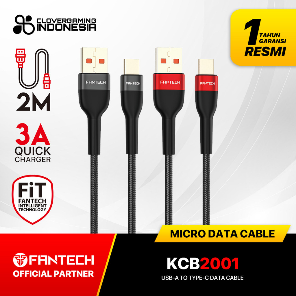 Jual Fantech KCB2001 Data Cable USB Type C 2m 12W Fast Charging 3.0A ...