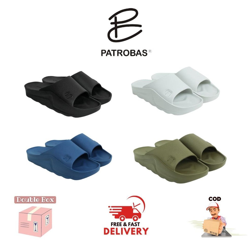 Jual Patrobas Ease Black / Ivory / Beryl / Army Sandal Slide | Shopee ...