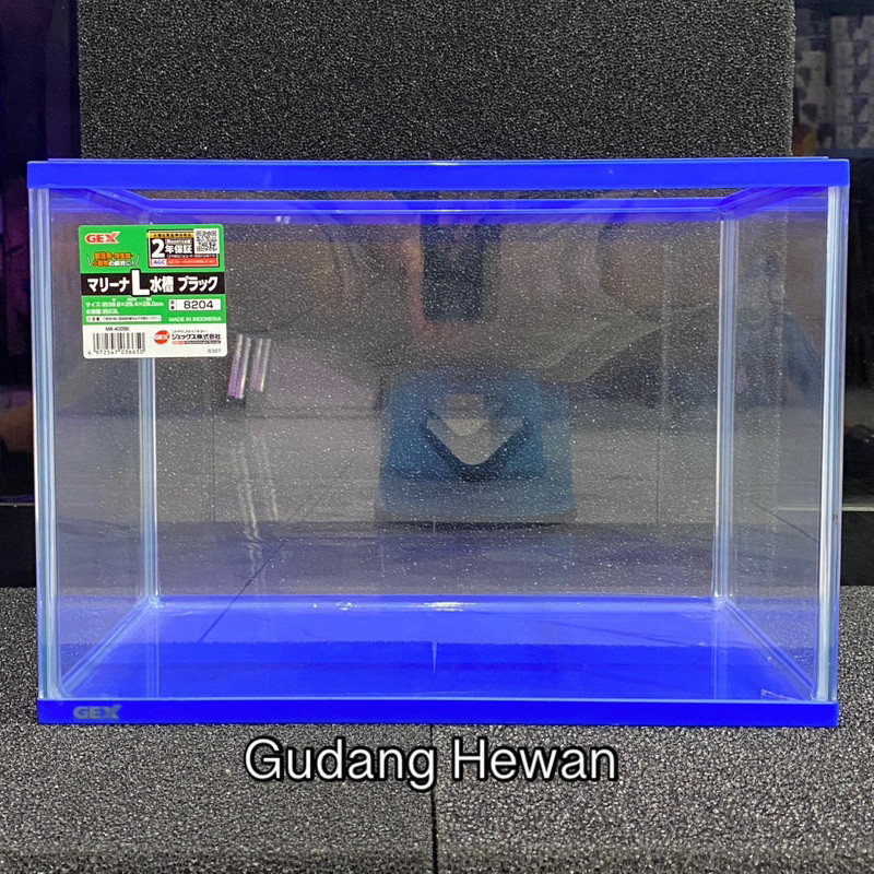 Jual (GOJEK) GEX L AQUARIUM - 40x26x28 CM - AQUARIUM IKAN HIAS - BIRU | Shopee Indonesia