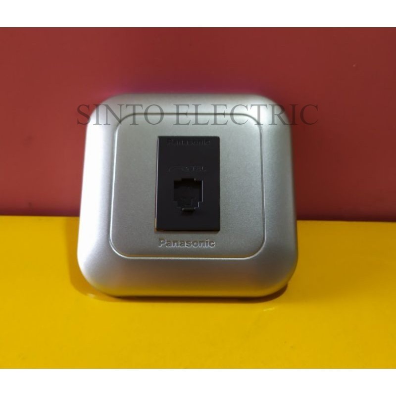 Jual Panasonic Outlet Telephone Wide Series Silver | Shopee Indonesia