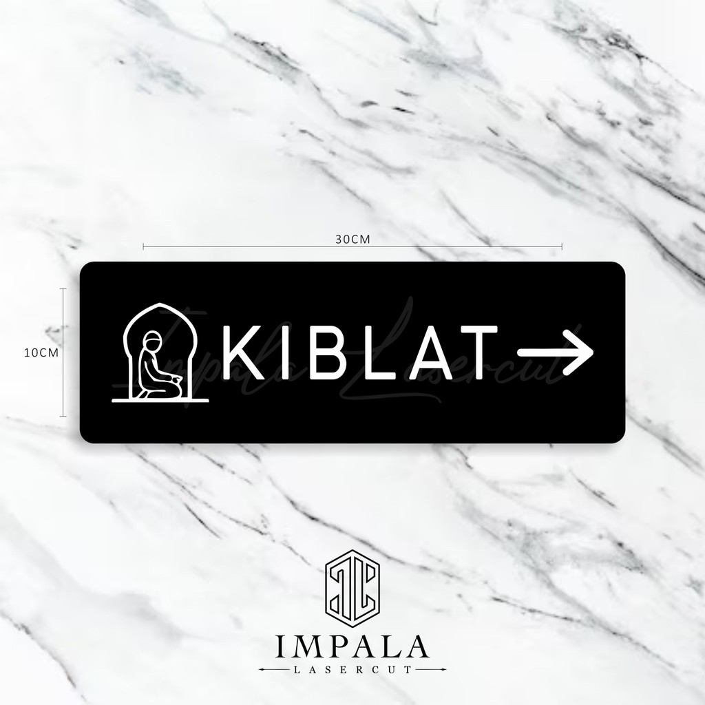 Jual Sign Papan Tanda Akrilik Arah Kiblat Laser Cut Modern Label Sign ...