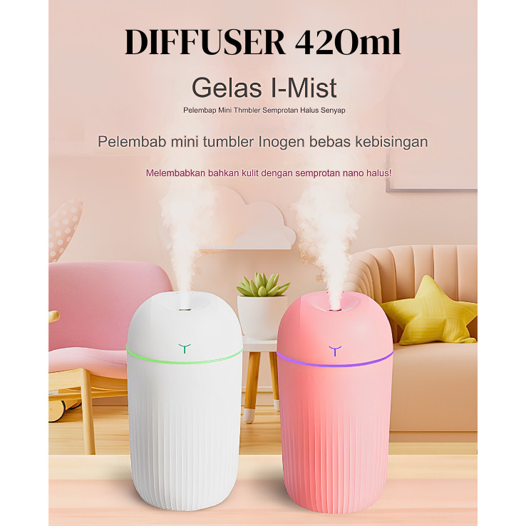 Jual Humidifier Diffuser Aromatherapy 420 ML Pengharum Ruangan | Shopee ...