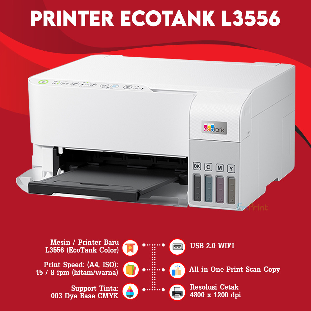 Jual Printer EcoTank L3556 All In One Wireless Print Scan Copy L 3556 ...