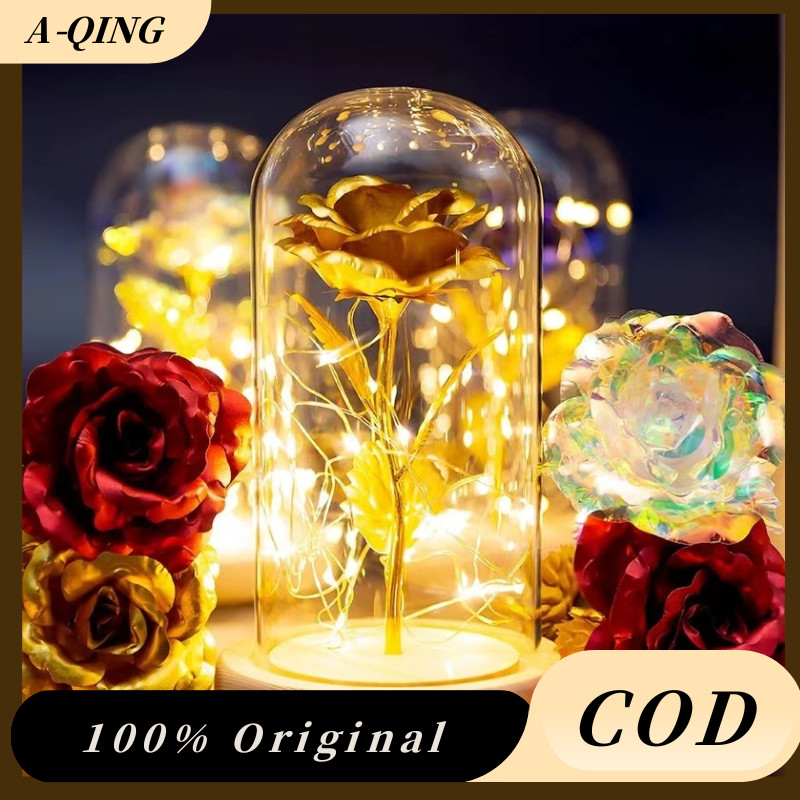 Jual AQing Bunga Mawar Lampu Led Glass Dome Lampu Hiasan Kamar Pajangan ...