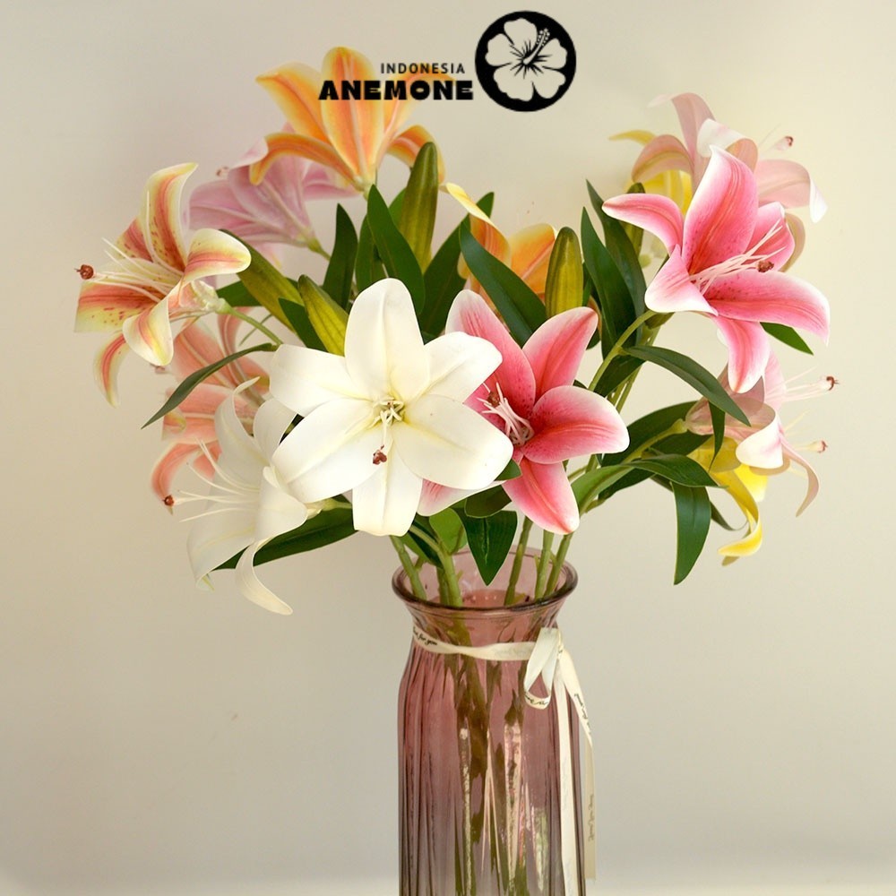 Jual ANEMONE - Bunga L2 Lily Latex Cabang 2 Artificial Bunga lili Palsu ...