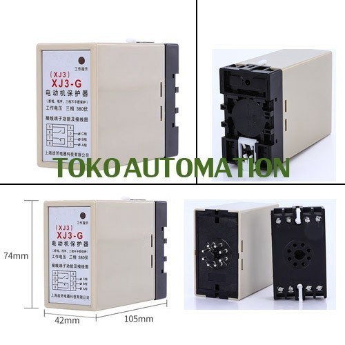 Jual SJP XJ3-G AC 380V Phase Sequence Protection Fault Relay dan socket ...