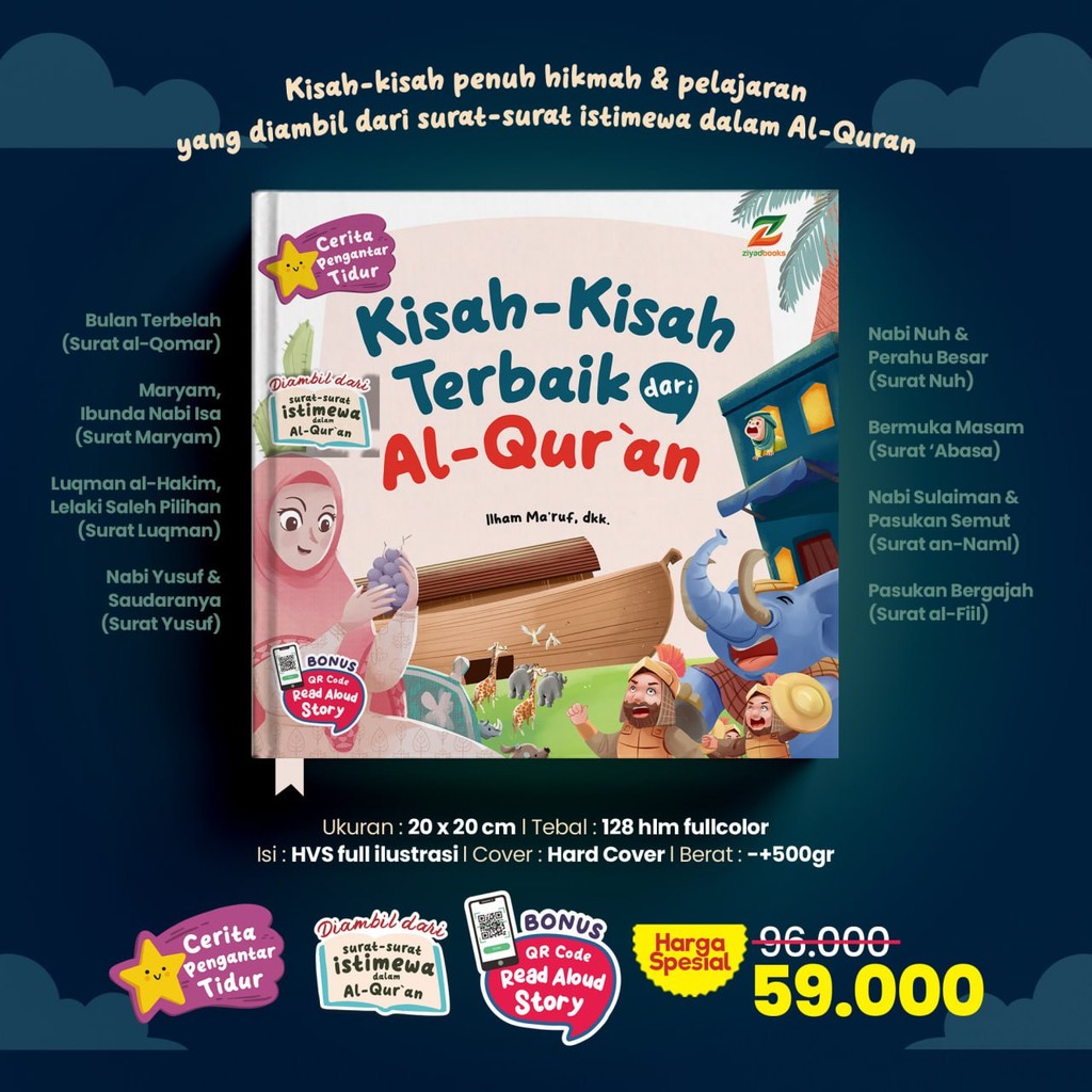 Jual Kisah-Kisah Terbaik dari Al-Qur'an Buku Cerita Anak Ziyad Book | Shopee Indonesia
