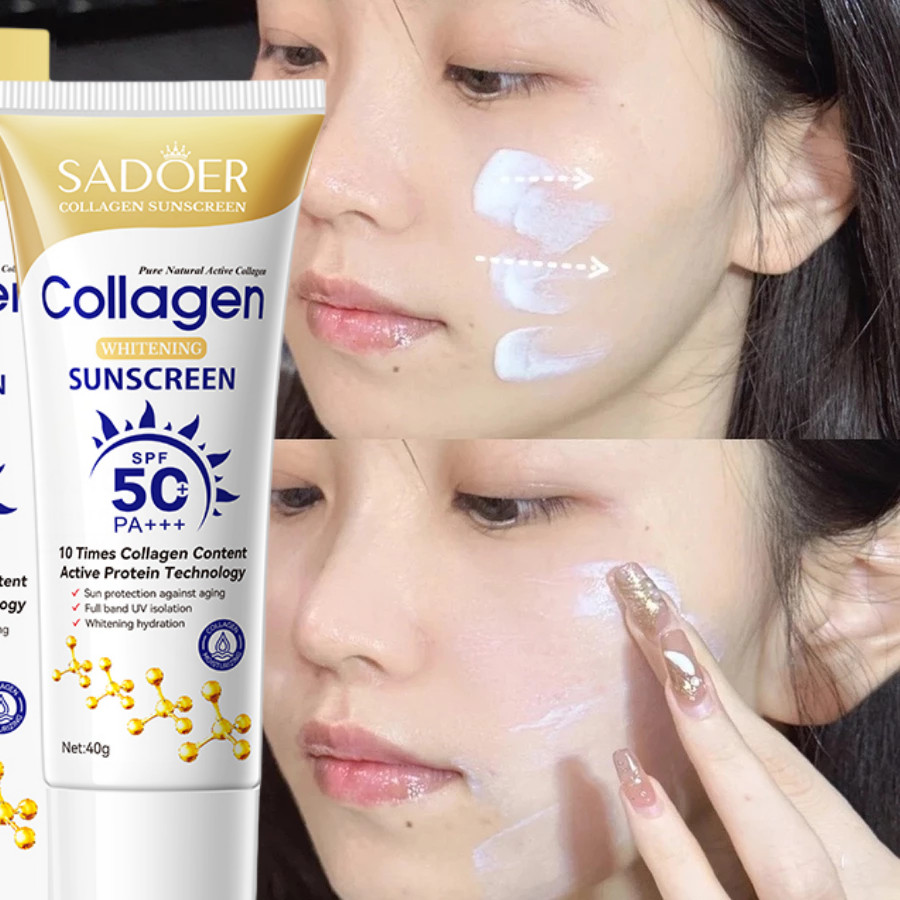 Jual SADOER Collagen Up Sunscreen Lotion Whitening Sunblock Cream SPF50 PA +++ Wajah Dan Badan ...