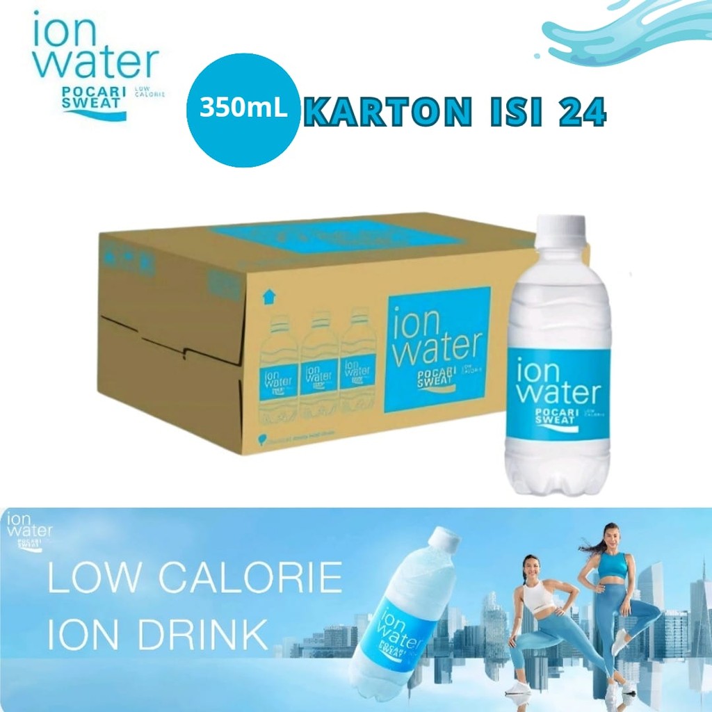 Jual ION WATER Pocari Sweat Minuman ISOTONIC Rendah Kalori Pet Botol 350ml Sport Drinks 1 KARTON ...