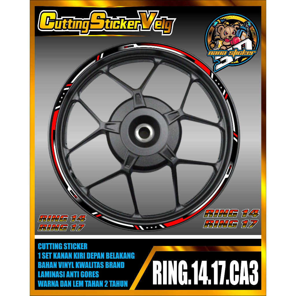 Jual Stiker velg universal ring 14, ring 17 untuk semua Velg Motor ...