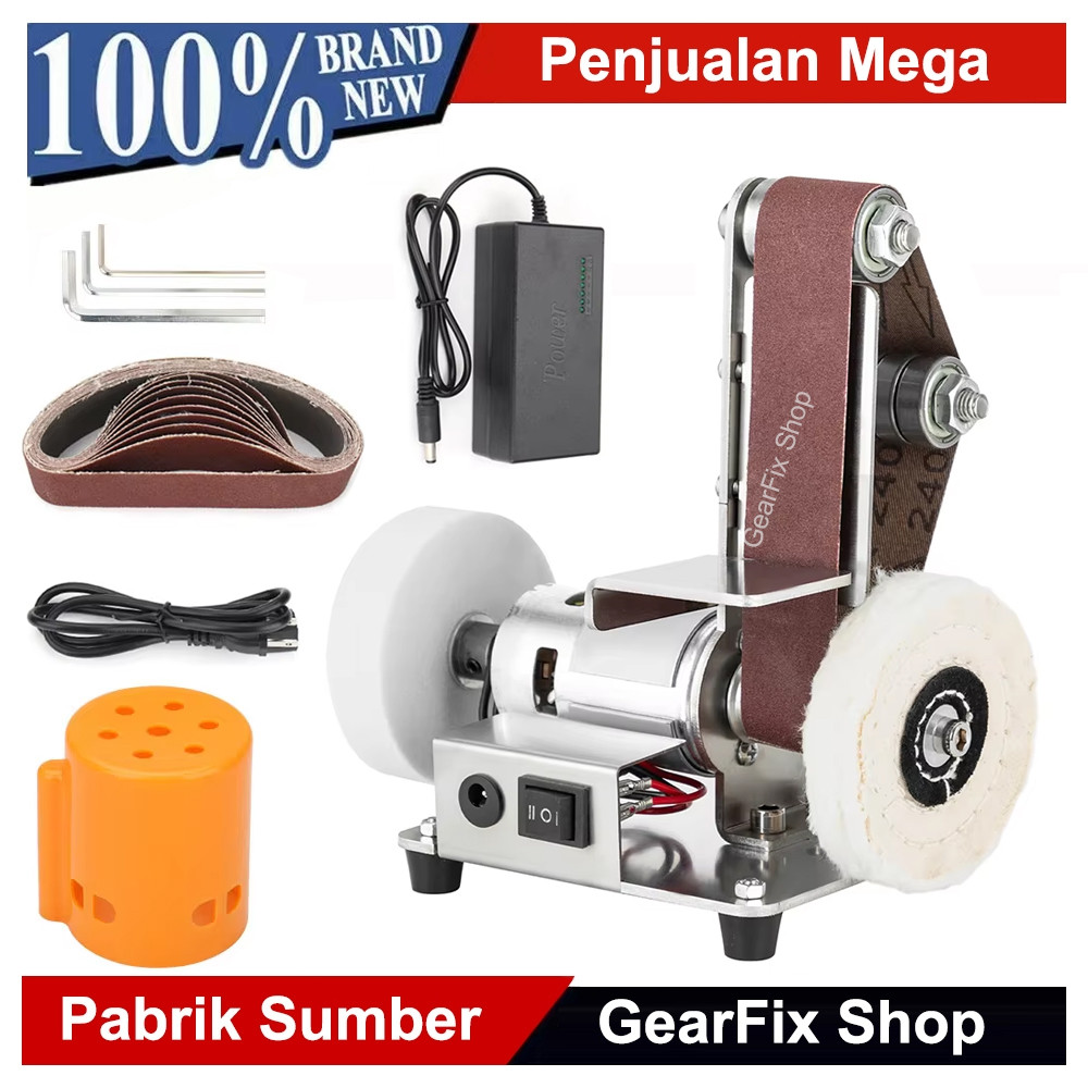 Jual Desktop Grinder Mini Electric Belt Sander DIY Polishing Machine ...