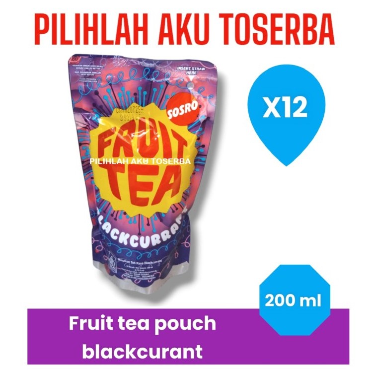 Jual Fruit Tea Sosro BLACKCURRANT Kemasan POUCH 200 ml - ( HARGA 12 PCS ) | Shopee Indonesia