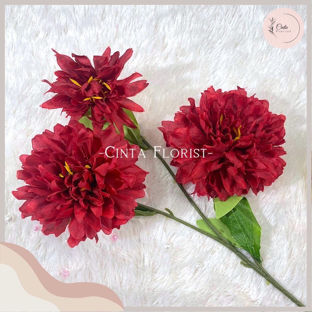 Jual Bunga Dahlia Mekar Cabang 3 Tangkai Panjang/Bunga Hias Sudut/Bunga ...