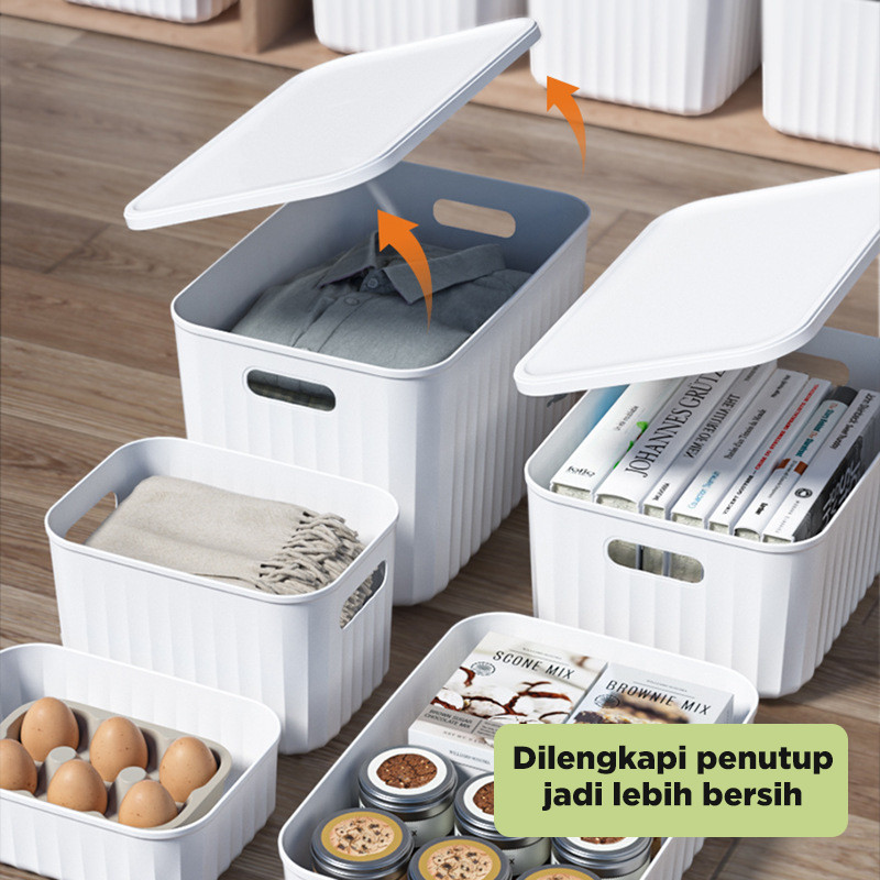 Jual Kotak Penyimpanan 3 Ukuran Warna Hitam & Putih / Keranjang ...
