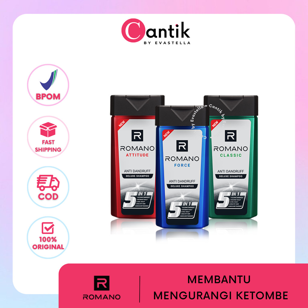 Jual CANTIK - ROMANO Shampoo Pria ATTITUDE | FORCE | CLASSIC 170ml ...