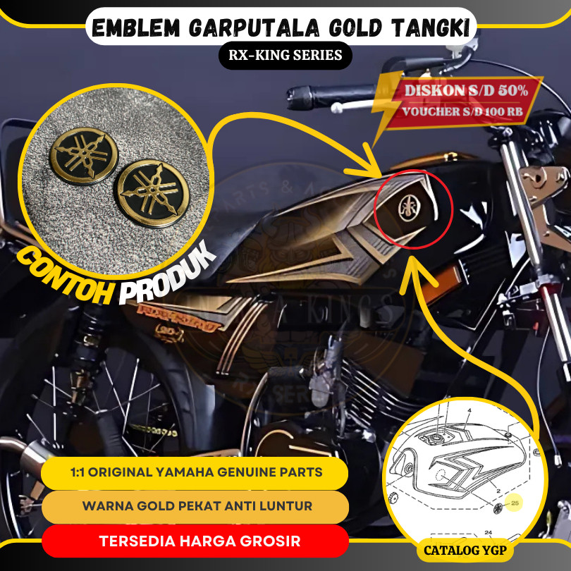 Jual Emblem Tangki Timbul Logo Garputala Yamaha Bahan ABS Warna Gold ...
