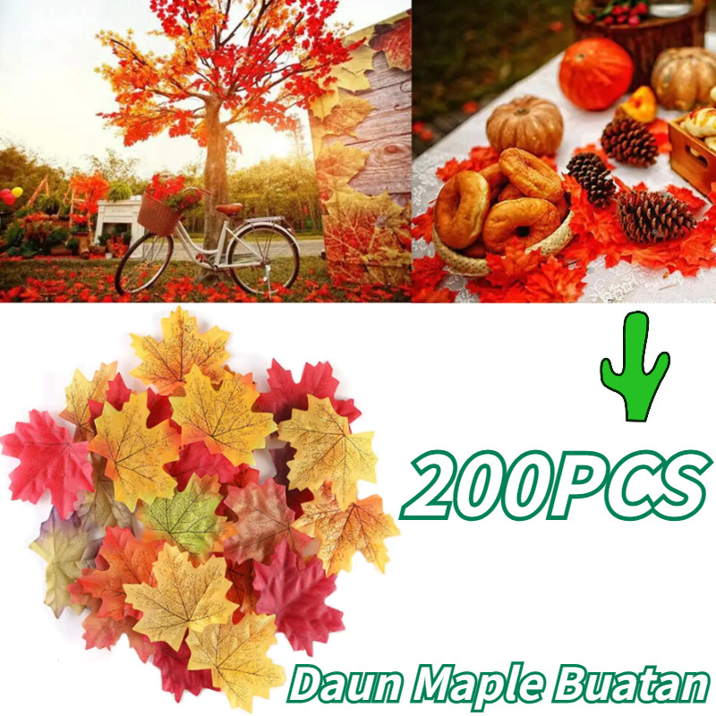 Jual 200Buah Daun Maple Artifisial Maple Leaf Set Daun Maple Artificial ...