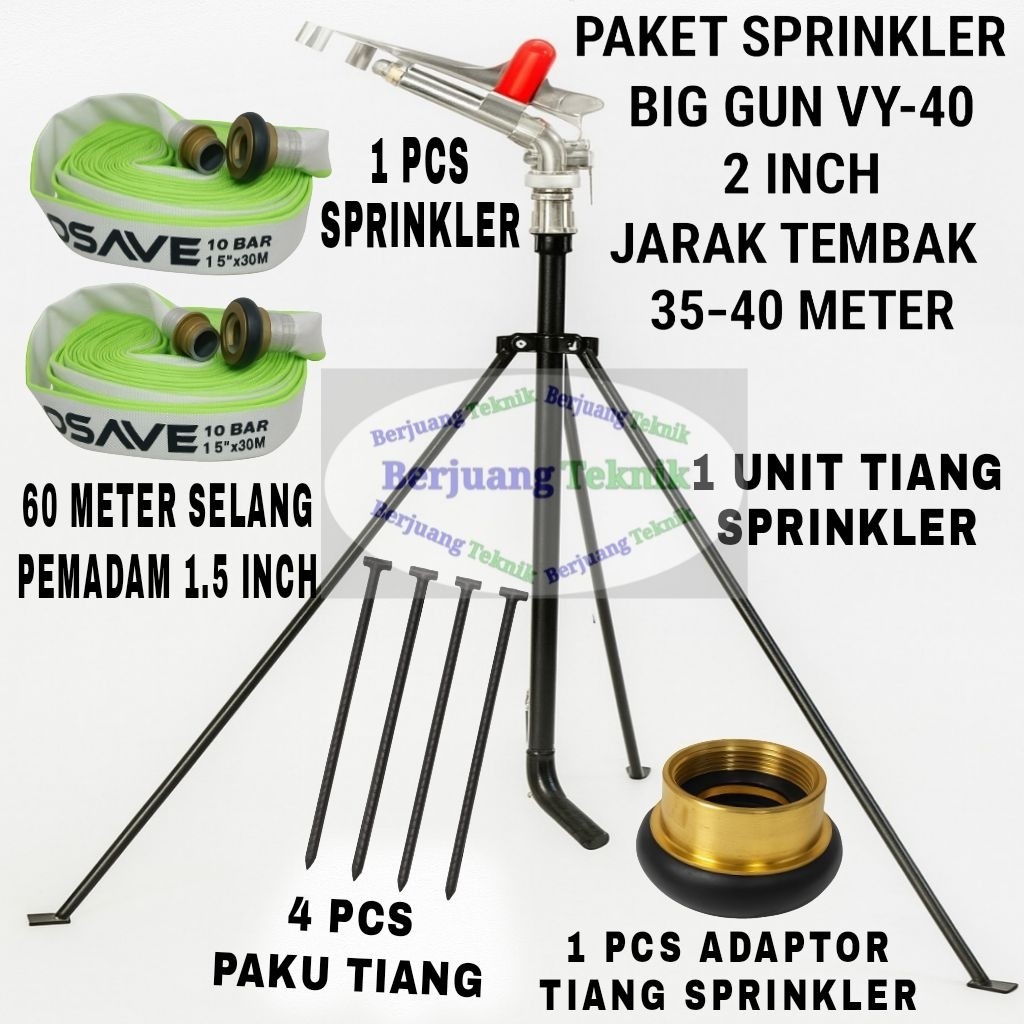 Jual NEW PRODUK Paket Sprinkler Big Gun 2 Inch VY-40/40-PY jarak tembak ...