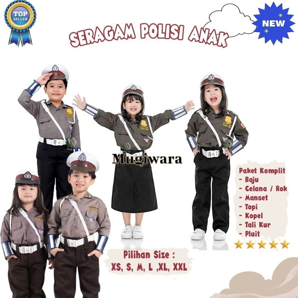 Jual azamtea2STOREMugiwara - ONE SET!!! SETELAN SERAGAM ANAK POLISI TK ...