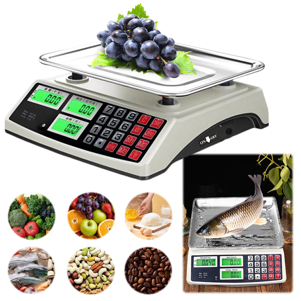 Jual 40kg/1g Commercial Price Scale with Stainless Steel Plate Food ...