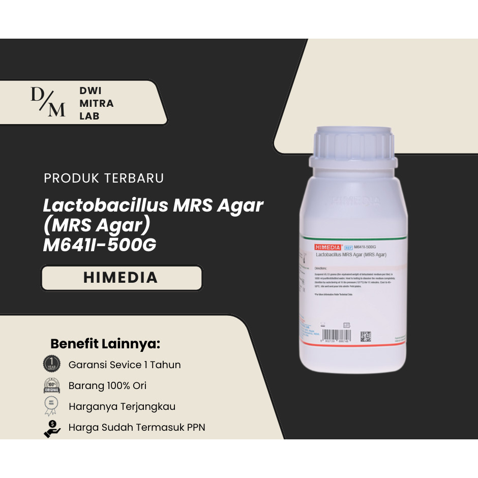 Jual Lactobacillus MRS Agar (MRS Agar) M641I-500G Himedia | Shopee ...