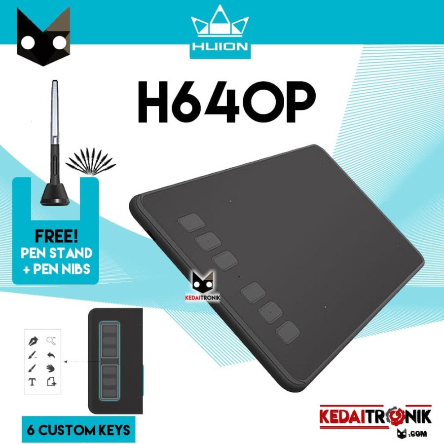Jual Pen Tablet Huion H640P Drawing Tab Gambar Design Art Comic CTL 640 ...