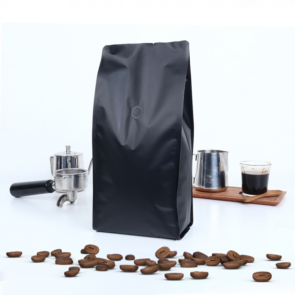 Jual Kemasan Kopi 1 Kg Hitam Gusset Premium Quad Seal Aluminium Foil ...