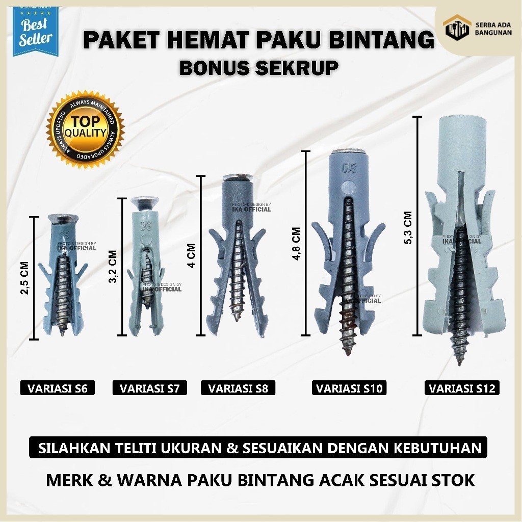 Jual SAB DINABOLT S5 | S6 | S8 | S10 | S12 Dan SKRUP SET / SKRUP/PAKU/BAUT S8 + skrup warna abu ...
