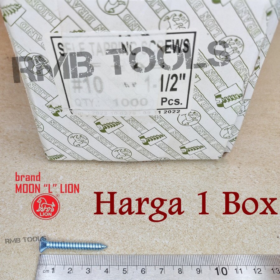 Jual [1Dus] Sekrup Tapping Screw FH 10 x 1-1/2 Panjang 3.2cm Obeng Plus Kepala Rata Verseng ...