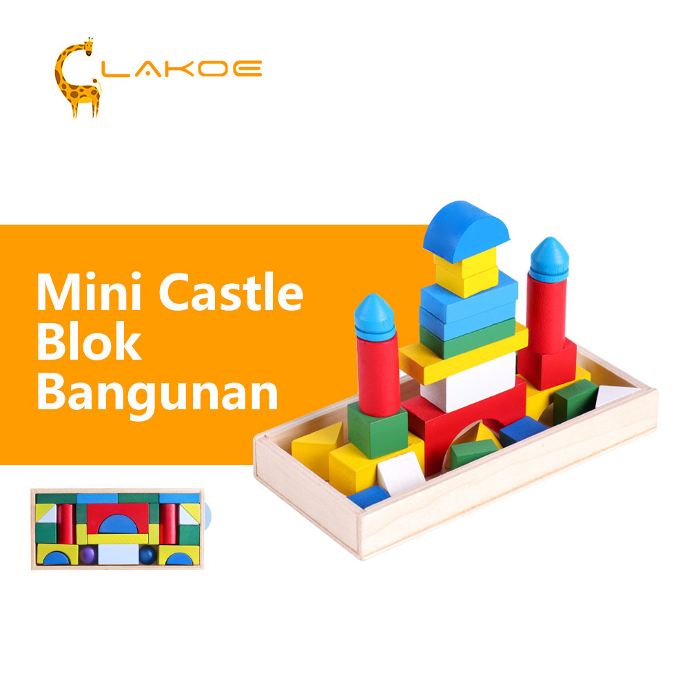 Jual LAKOEOFFICIALMALL Mainan Edukasi Anak Mini Castle Balok Susun ...