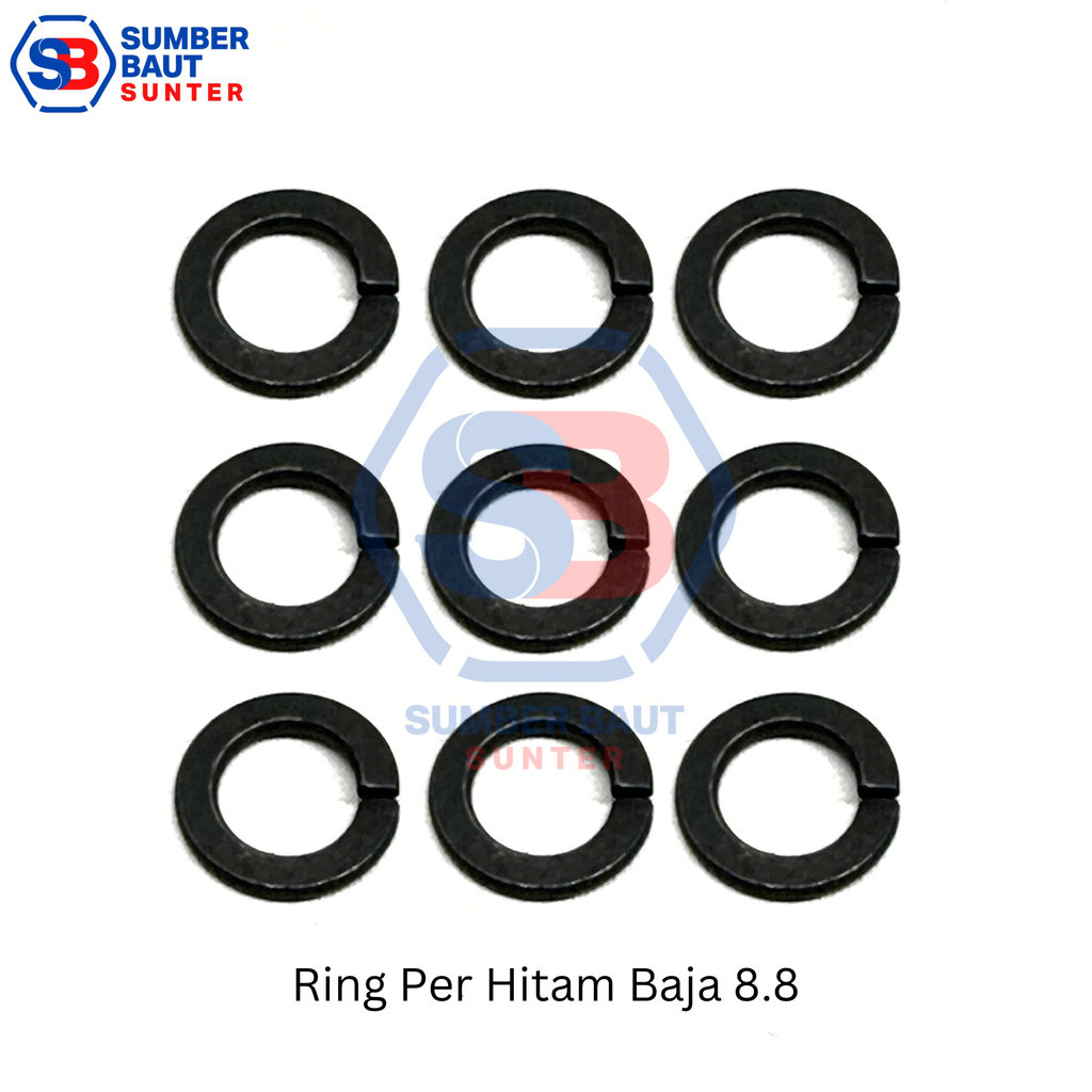 Jual M22 Ring Per Baja Hitam 7/8" Spring Washer Lock 8.8 22mm Tebal ...
