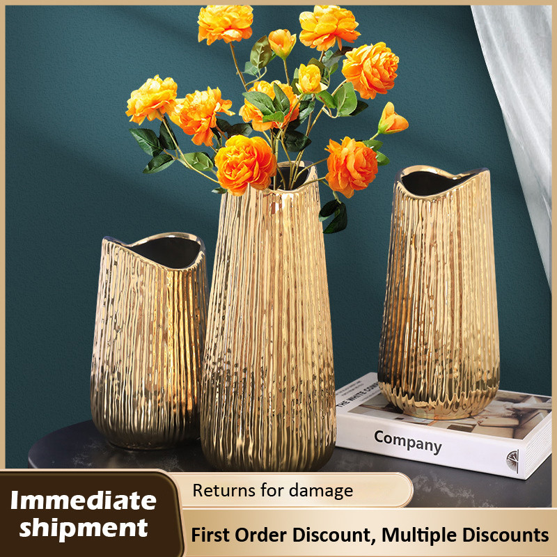 Jual Jane Cahaya mewah berlapis emas vas mulut lebar vas ruang tamu rangkaian bunga ruang tamu ...