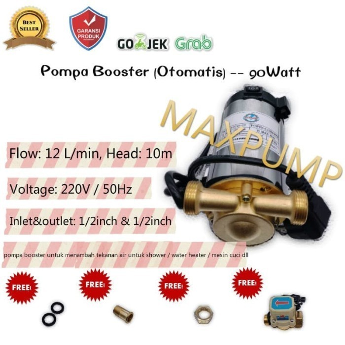 Jual Pompa Booster Booster Pump Otomatis Pompa Dorong 90watt | Shopee ...