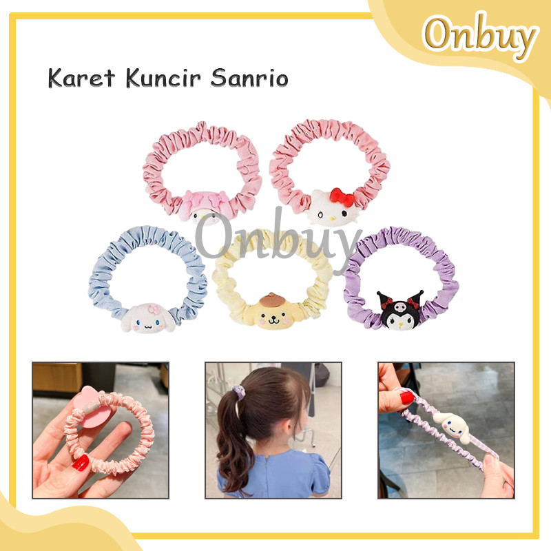 Jual Dassom Ikat Rambut Sanrio Lucu / Scrunchie Korea Melody Kuromi ...