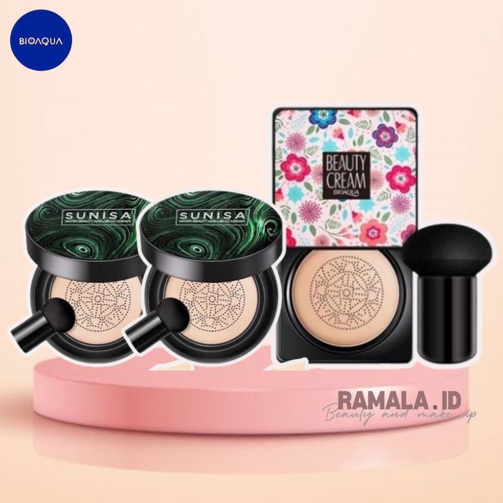 Jual BIOAQUA x SUNISA Bedak Cushion Waterproof 20g dan Beauty cream ...