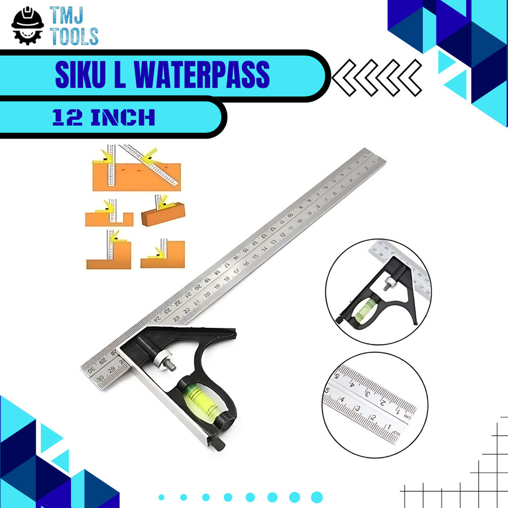 Jual Siku L Waterpass 12 Inch Penggaris 30Cm Penggaris Sudut Presisi ...