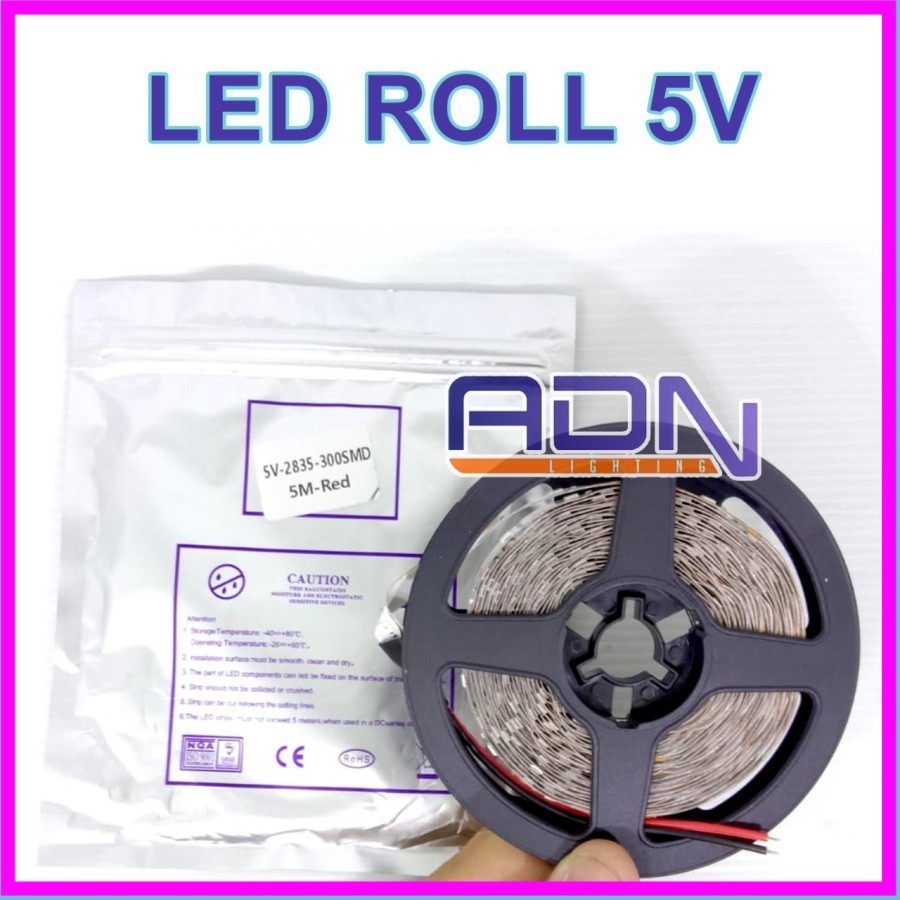 Jual LED Strip Roll 2835 DC 5V USB 5 VOLT PER 50cm | Shopee Indonesia