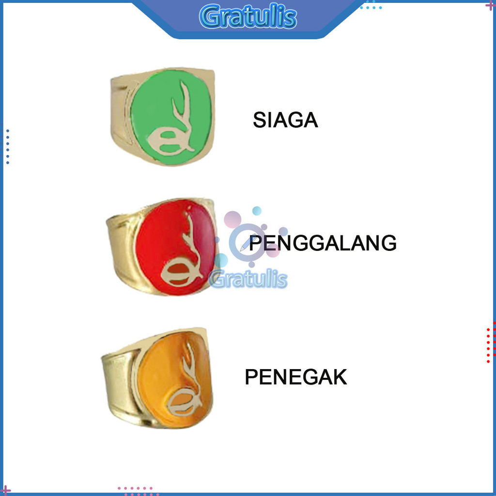 Jual RING HASDUK PRAMUKA [MERAH/HIJAU/KUNING] / PIN KACU PRAMUKA ...