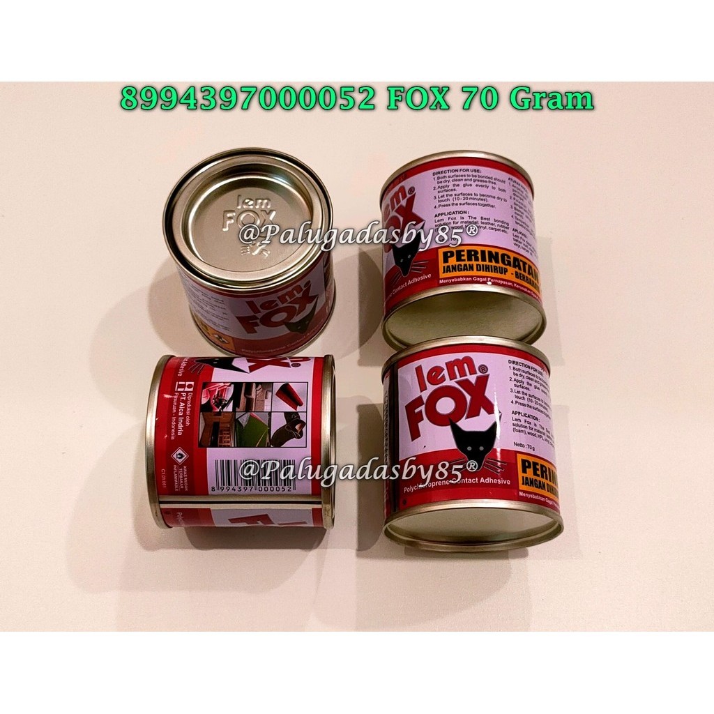 Jual (1 Biji) GROSIR Lem FOX Kaleng Merah 70 Gram / Lem Kuning Fox ...