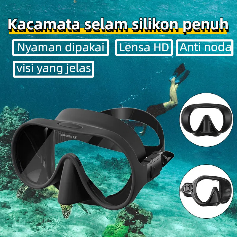 Jual Nyaman Dipakai Masker Renang Scuba Diving Segel Silikon Penuh ...
