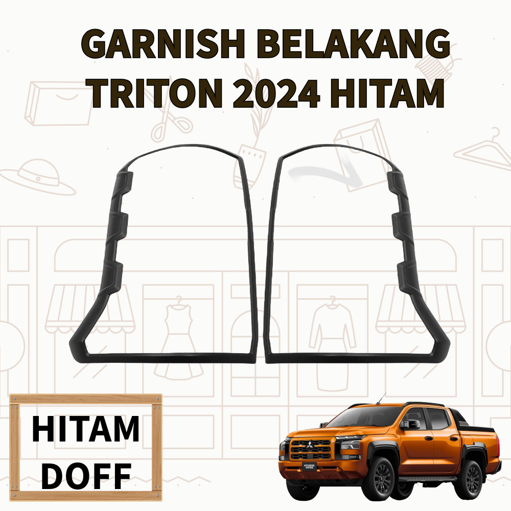 Jual Paket Garnish / List Lampu Depan Belakang Mobil All New Triton 2024 Warna HITAM DOFF ...