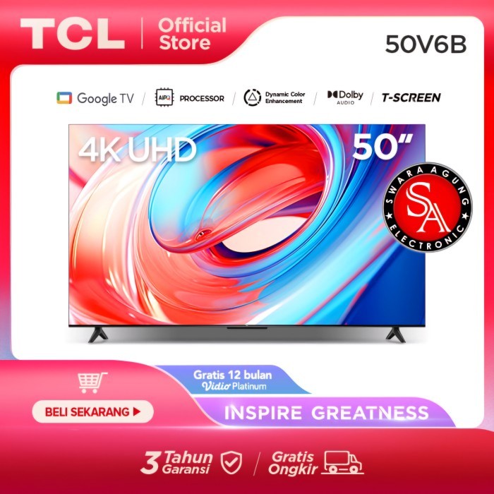 Jual Led UHD Android TV 50 Inch TCL Type: 50A28 (Khusus Daerah Medan) | Shopee Indonesia