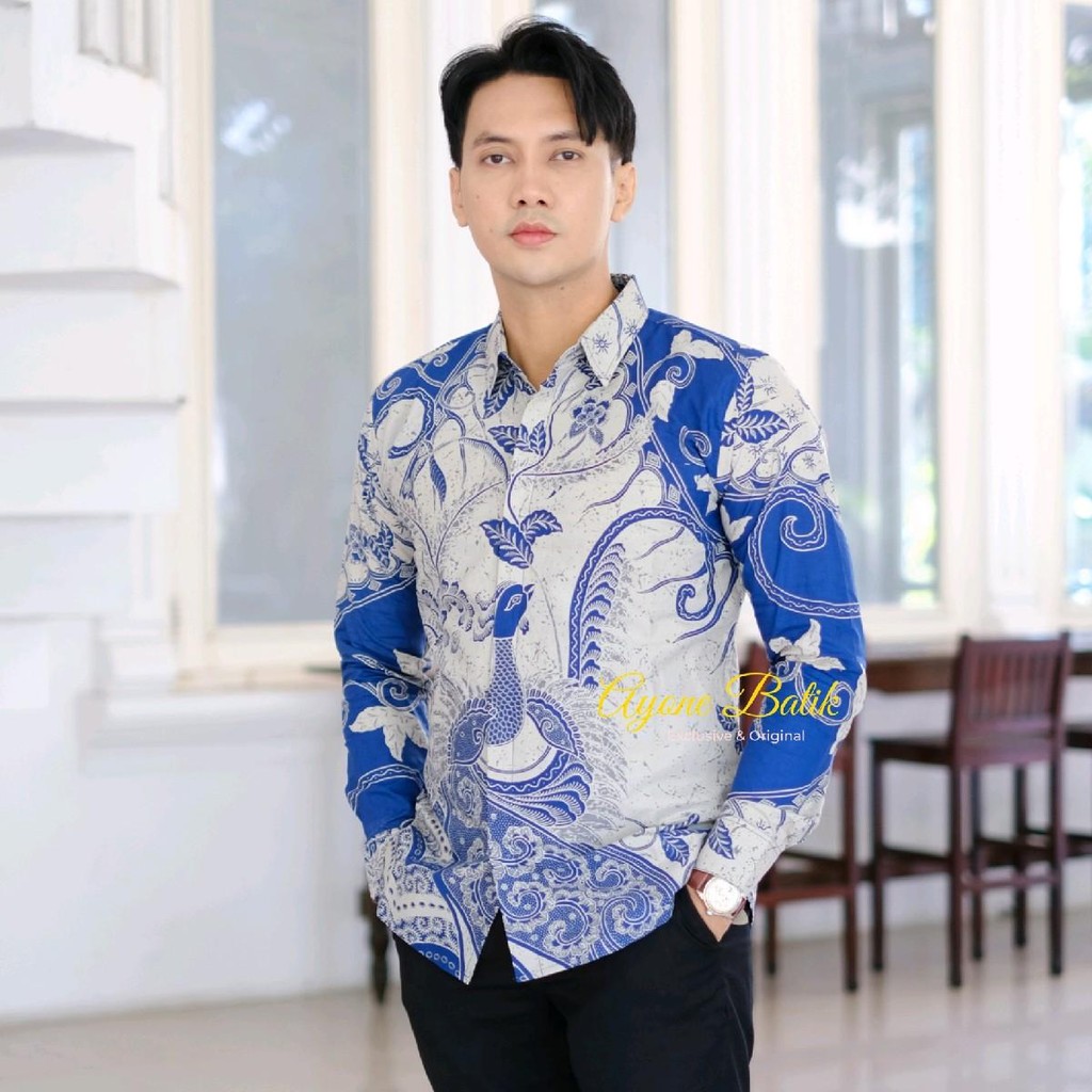Jual Kemeja batik pria warna biru denim NARESWARA DENIM Kemeja batik ...