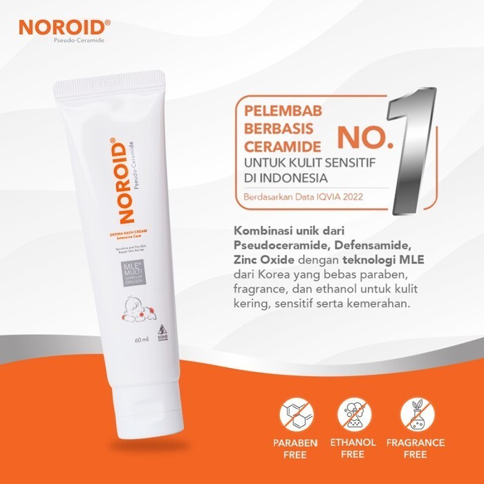 Jual NOROID DERMA RASH CREAM 60 Ml – KRIM PELEMBAB ATOPIK DERMATITIS ...
