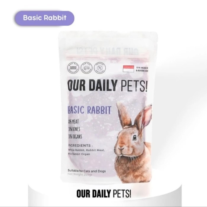 Jual OUR DAILY PETS Basic Rabbit Raw Pet Food For Dogs and Cats ...