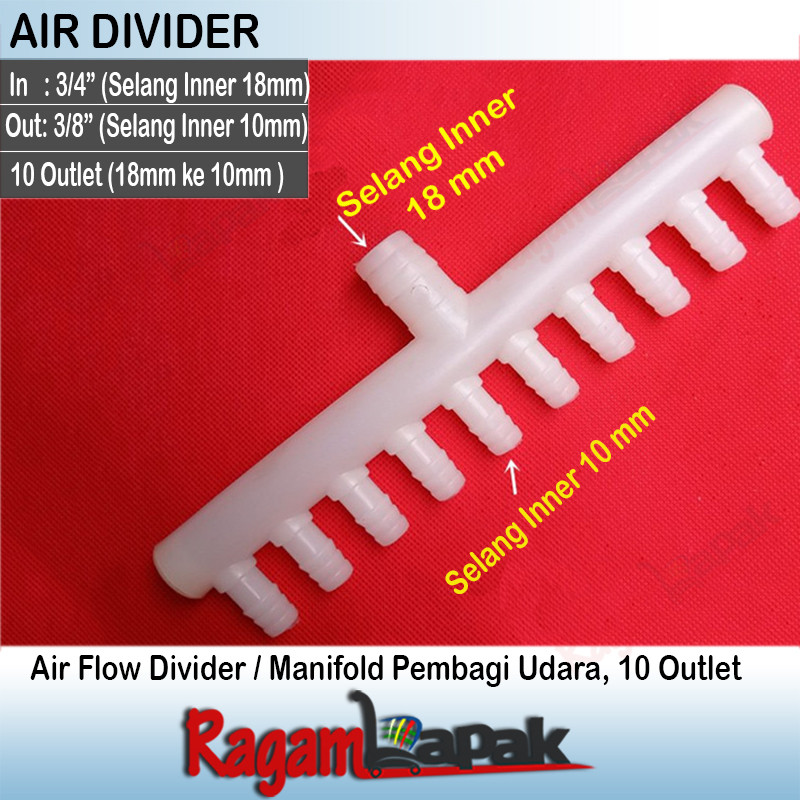 Jual Air Flow Divider / Manifold Pembagi Udara 10 Outlet 3/4" ke 3/8 ...