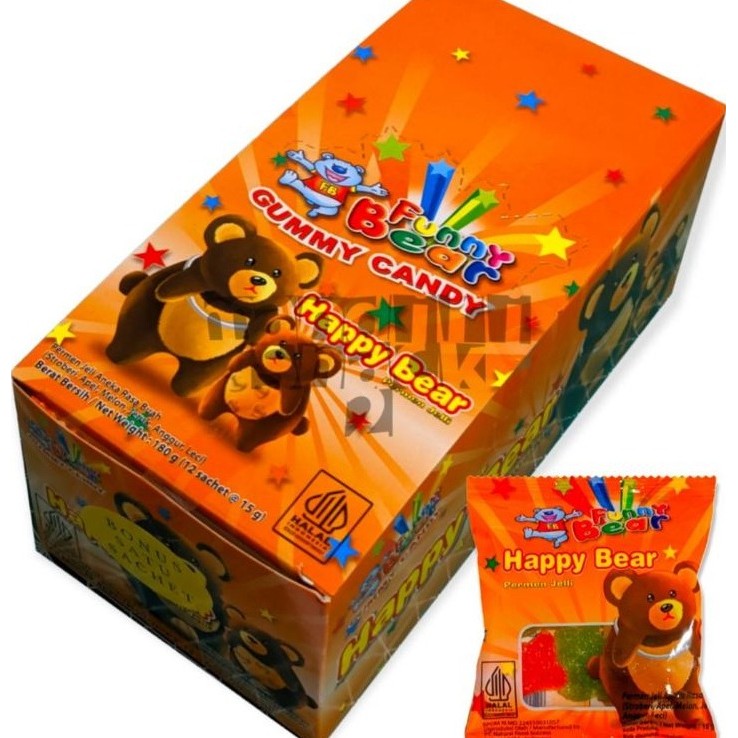 Jual Funny Bear Gummy Candy 180 Gram ( Isi 12 X 15 Gram ) | Shopee ...