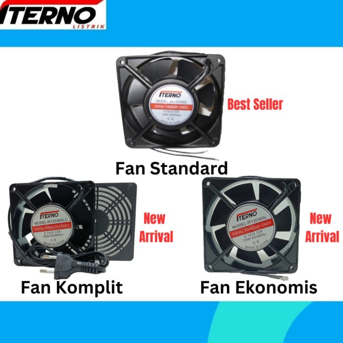 Jual Cooling Fan Panel 12x12x3.8cm 4in Kotak 220VAC Iterno - Fan ...